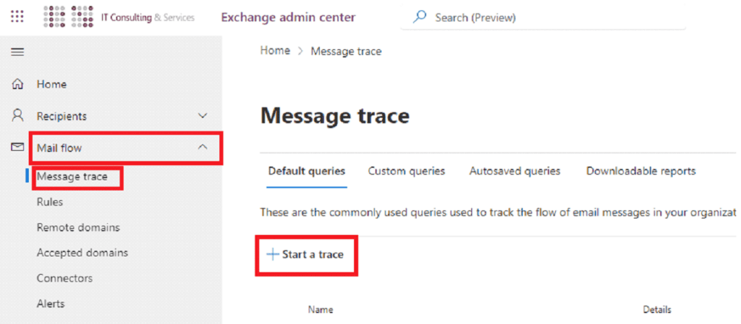 Message Trace in Microsoft 365 – ITCS (IT Consulting and Services)