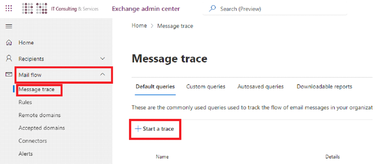 Message Trace in Microsoft 365 – ITCS (IT Consulting and Services)